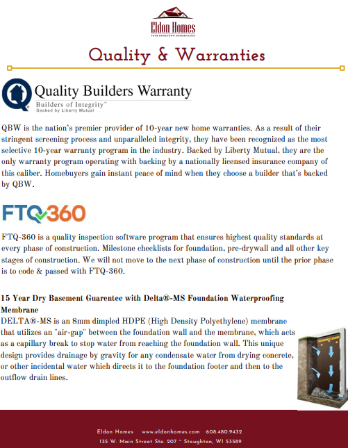 Warranty - Eldon Homes