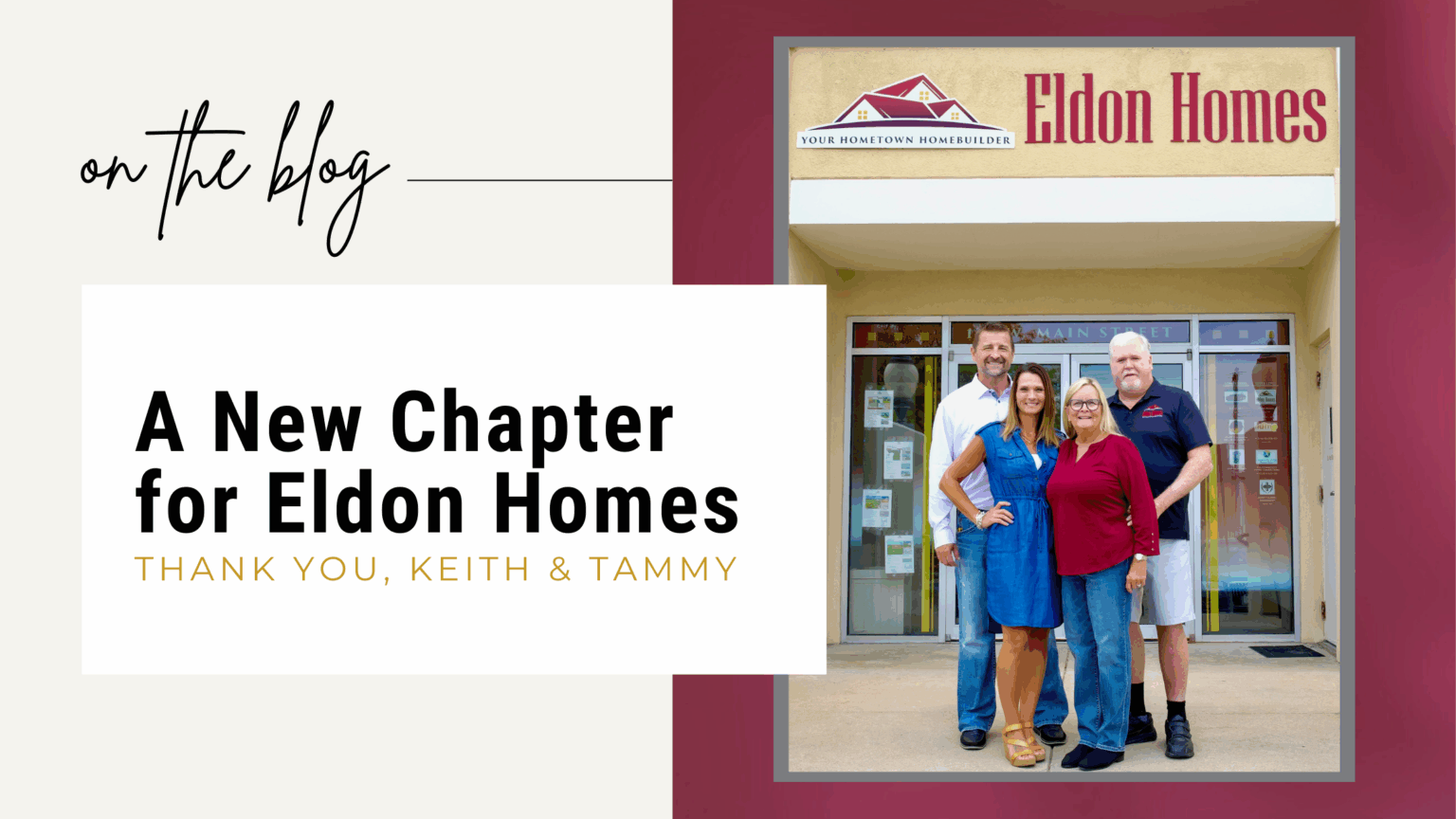 Eldon Homes Announces Leadership Transition